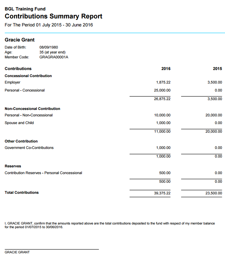 Contributions Summary Report – Simple Fund 360 Knowledge Centre